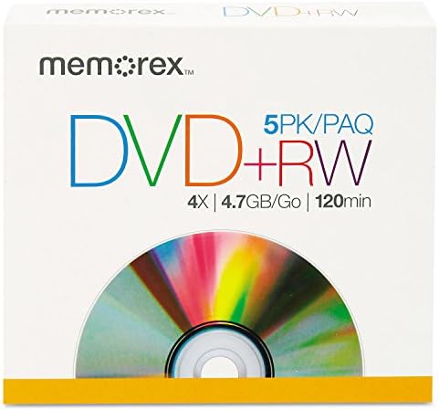 Amazon.com: Memorex Products - DVD+RW, w/ Jewel Case, 4.7GB 5/PK ...