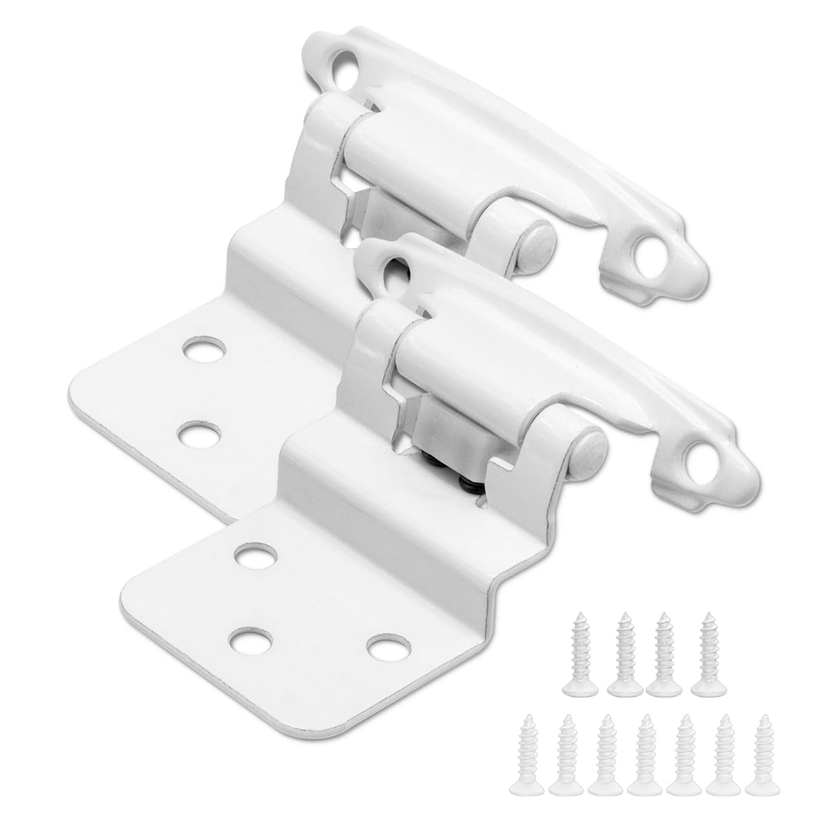 3/8 Inch Inset Cabinet Hinges White, 50 Pack (25 Pairs) Self Closing ...
