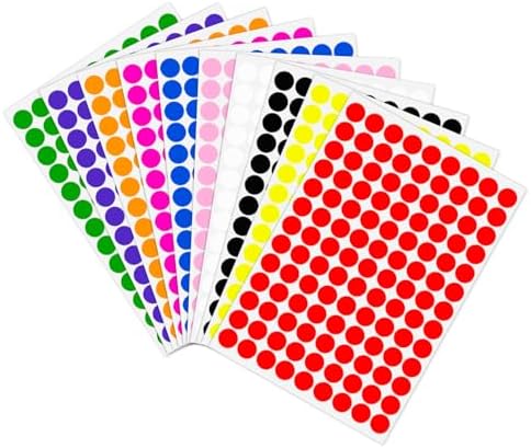 Amazon.com : 2640 PCS Dot Stickers 0.5 Inch Round Colored Stickers, 10 ...