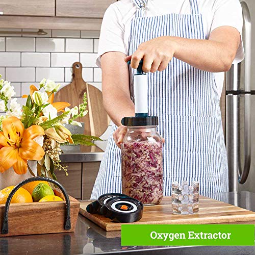 Nourished Essentials Easy Fermenter Wide Mouth Fermentation Kit (3 Lids ...