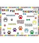 Amazon.com: Paw Print Bulletin Board Set Classroom Decor Paw Print ...