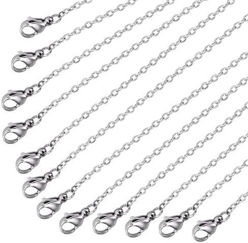 Selizo 30 Pack Necklace Chain Silver Plated Necklace Chains Bulk Cable ...