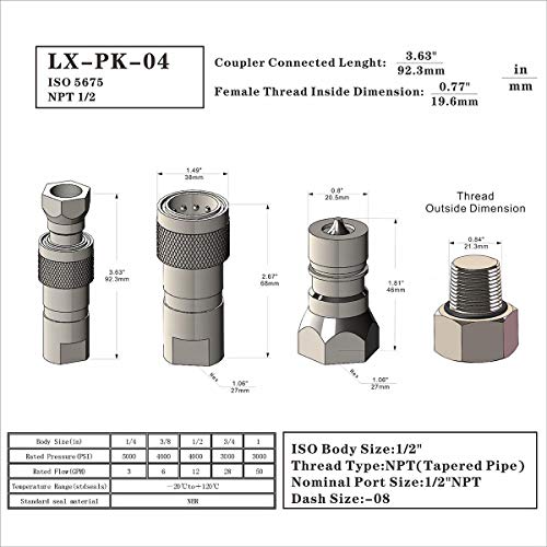 Snapklik.com : 1-Set 1/2 Ag ISO5675 Carbon Steel Hydraulic Quick ...