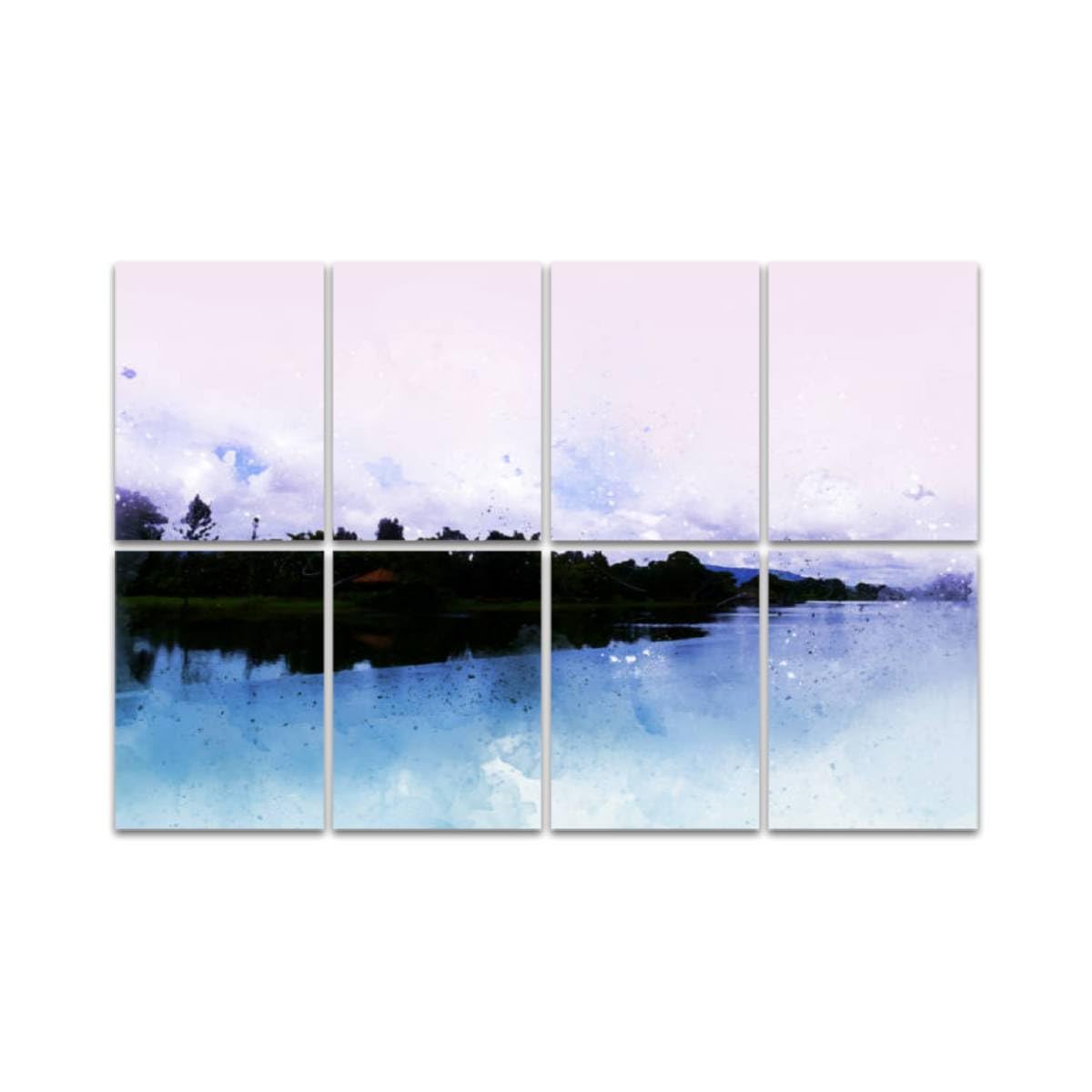 Abstract Watercolor Artwork River Waves