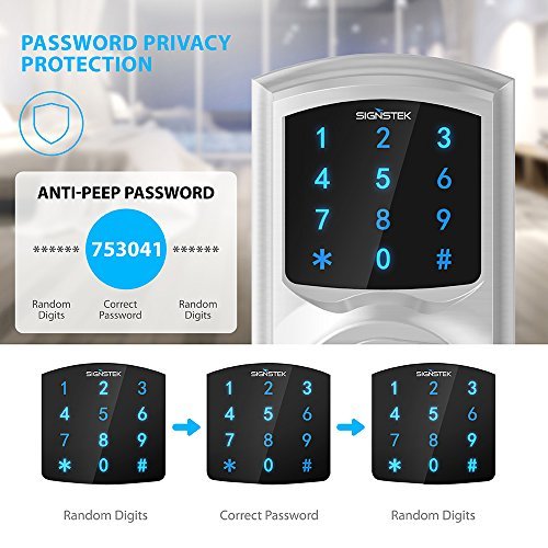 Buy Signstek Digital Electronic Touchscreen Keypad Security Entry Door ...