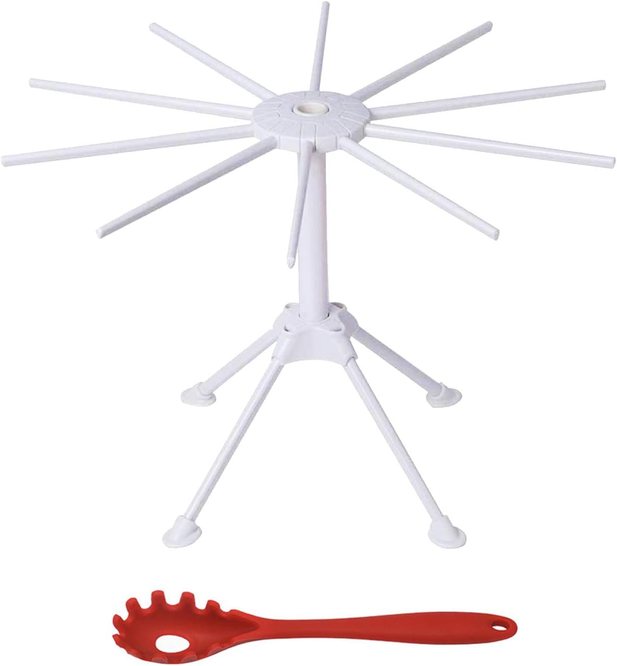 Pasta Drying Rack, Collapsible Noodle Pasta Stand with 10 Bar Handles ...