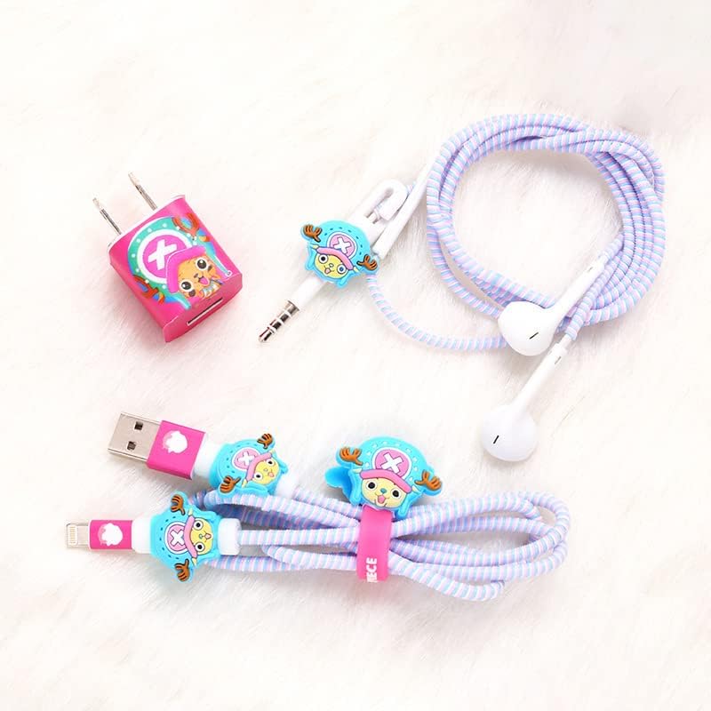 Careflection 6-in-1 Multi Combo Spiral USB Cable Protectors + Earphones ...