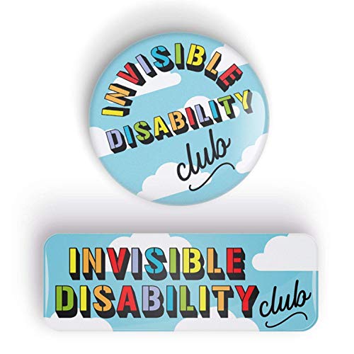 INVISIBLE DISABILITY CLUB rainbow pin badge button - pinback or fridge ...