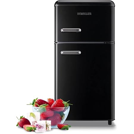 Amazon.com: DEMULLER Mini Fridge Dual Door Refrigerator with Freezer, 3 ...