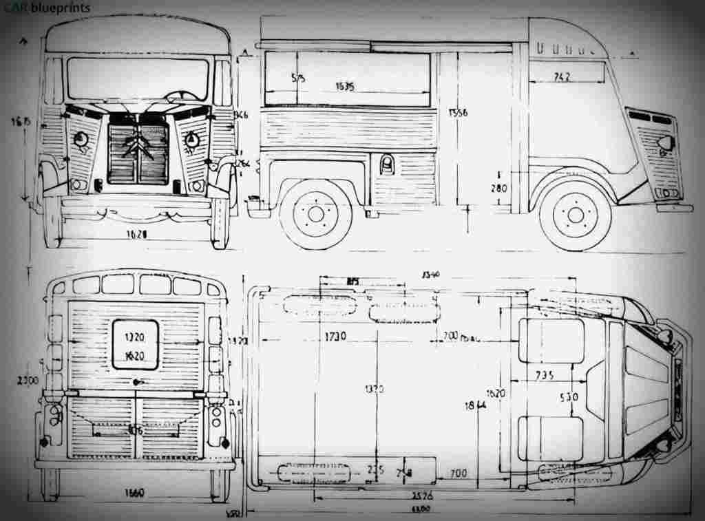 citroen hy 1967 Blueprint Drawing A4 Photo : Amazon.co.uk: Home & Kitchen