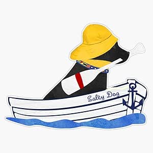 Amazon.com: Nautical Preppy Black Lab Aboard The Salty Dog Vinyl ...