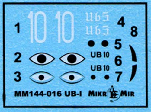 PLASTIC MODEL BUILDING KIT GERMAN TYPE UB-1 SUBMARINE 1/144 MICRO-MIR ...