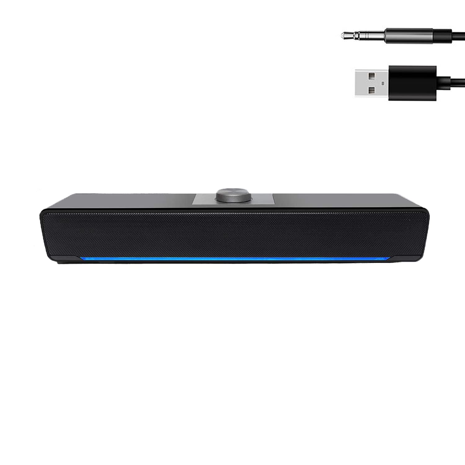 Buy Computer Speakers, Aufine PC Speaker Wired Soundbar USB LED Powered ...