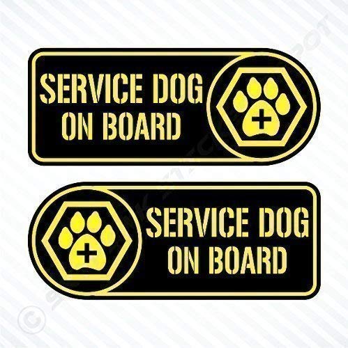 Service Dog On Board Sticker Set Vinyl Decal Labrador Seeing Eye Guide ...