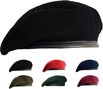 Gajaous British Military Berets for Men and Women,Wool and leather Army ...