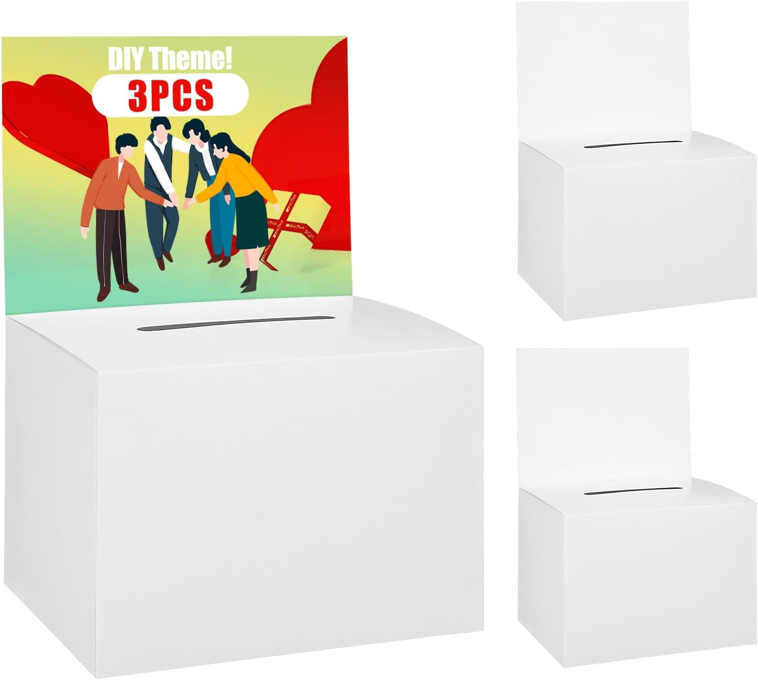 Amazon.com: Uniclife 3 Pack Ballot Box with Slot Suggestion Box Raffle ...