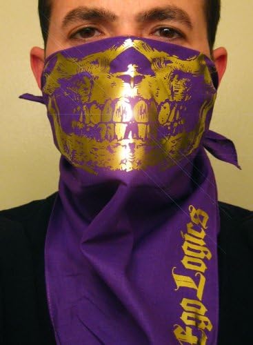 Amazon.com: purple rain gold foil skull bandana face mask 22 x 22 ...