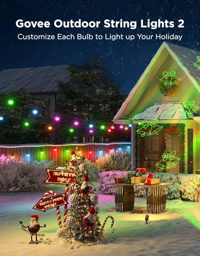 Govee Smart Outdoor String Lights 2, 144ft Outdoor Lights with Dimmable ...
