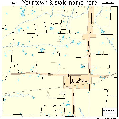 Large Street & Road Map of Nevada, Texas TX - Printed poster size wall ...