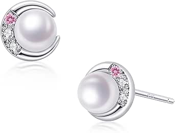 Amazon | SK.Whiee ピアス レディース パール シルバー925 「弦月の恋」 淡水真珠 ピアス 金属アレルギー対応 小さい ...