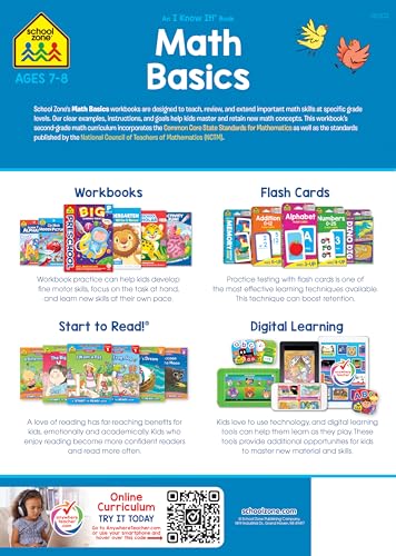 Snapklik.com : School Zone Math Basics 2 Workbook: 64 Pages, 2nd Grade ...
