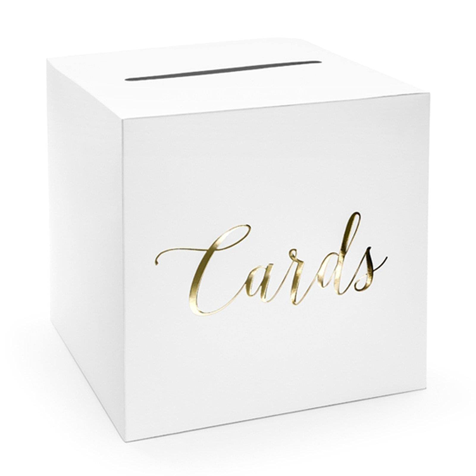 Buy Elegant White And Gold Wedding Card Post Box | Wedding Guest Letter ...
