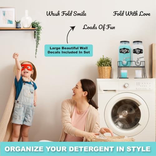 Snapklik.com : Laundry Detergent Dispenser Glass Jar - Two Half Gallon ...