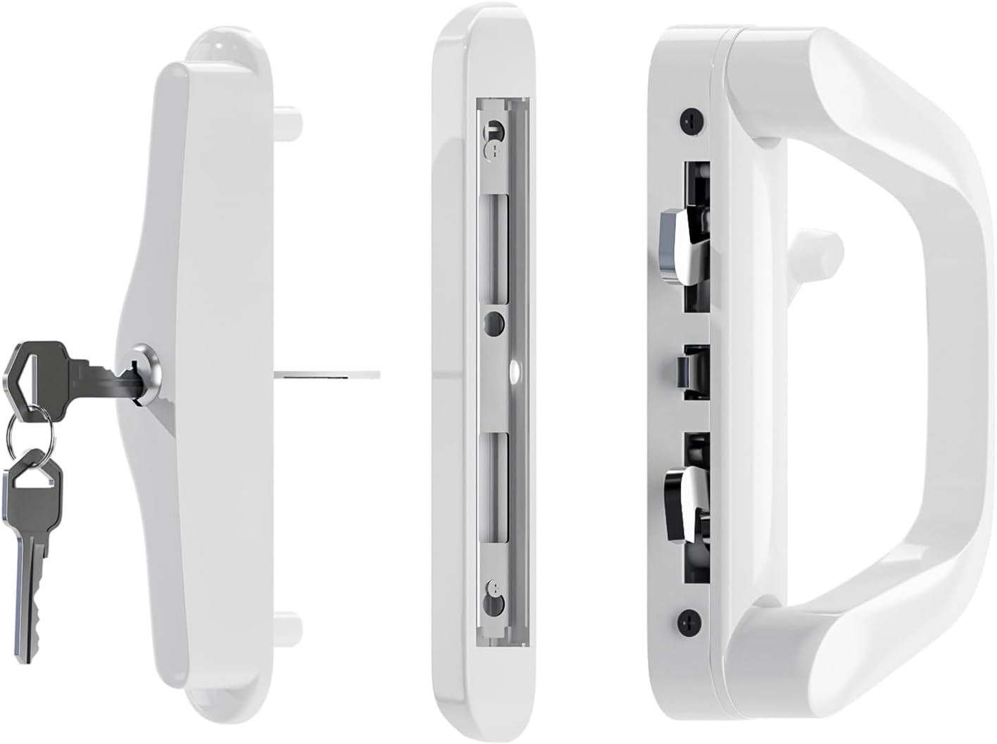 Sliding Patio Door Handle Set with Key Cylinder and Mortise Lock, Full ...