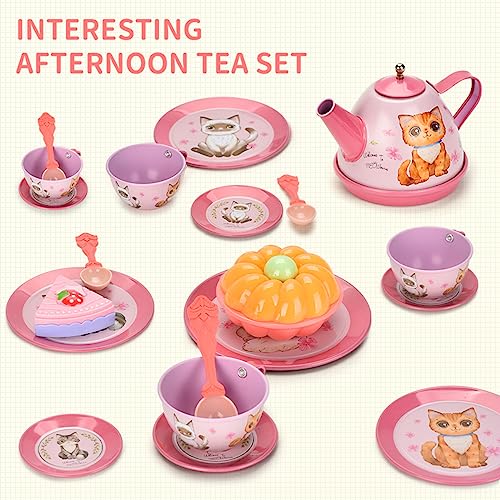 Flormoon Little Girl Tea Set, 50PCS Princess Play Tea Set, Pretend ...