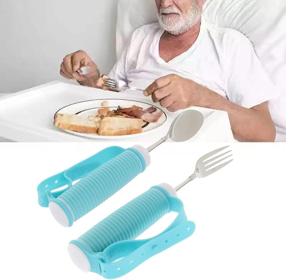 Amazon.com: 2 Piece Adaptive Fork Spoon Kit Bendable Built Up Utensils ...