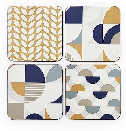 Cooksmart Pack of 4 Drink Coasters | British Designed Eco Cork Drinks ...