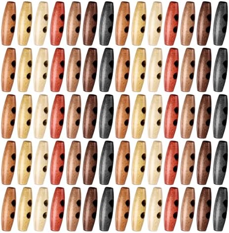 Amazon.com: 70Pcs Wood Sewing Toggle Buttons Oval Wooden Buttons 40mm/1 ...