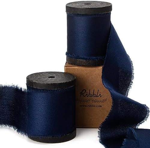 Amazon.com: Vitalizart Navy Blue Ribbon Silk Satin 1-1/2 inch x 15 Yard ...