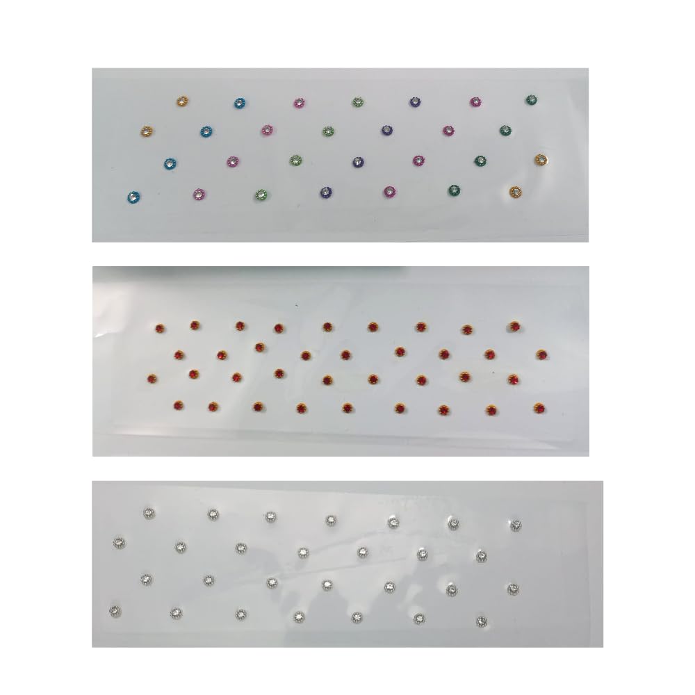 Bindi Combos (Pack of 3) Stone Bindi Fancy Designer Bindi For Girls ...