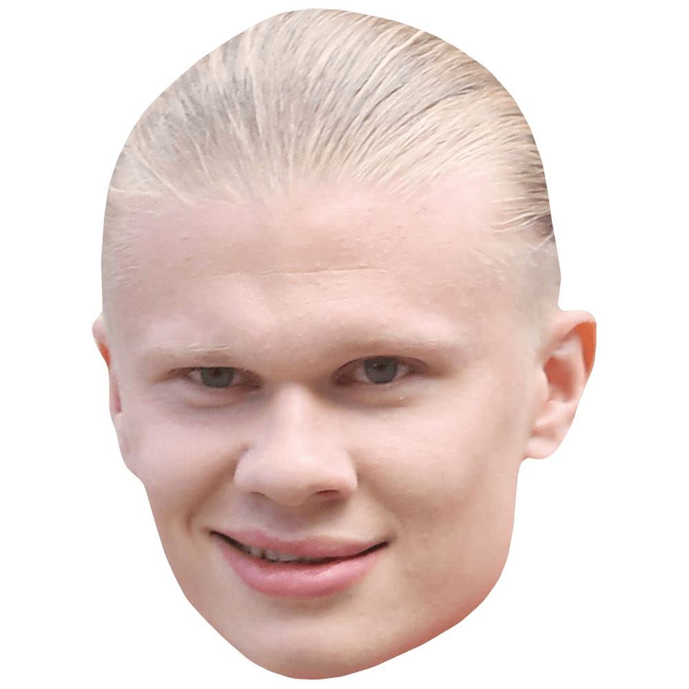 Erling Haaland (Smile) Celebrity Mask, Flat Card Face, Fancy Dress Mask ...