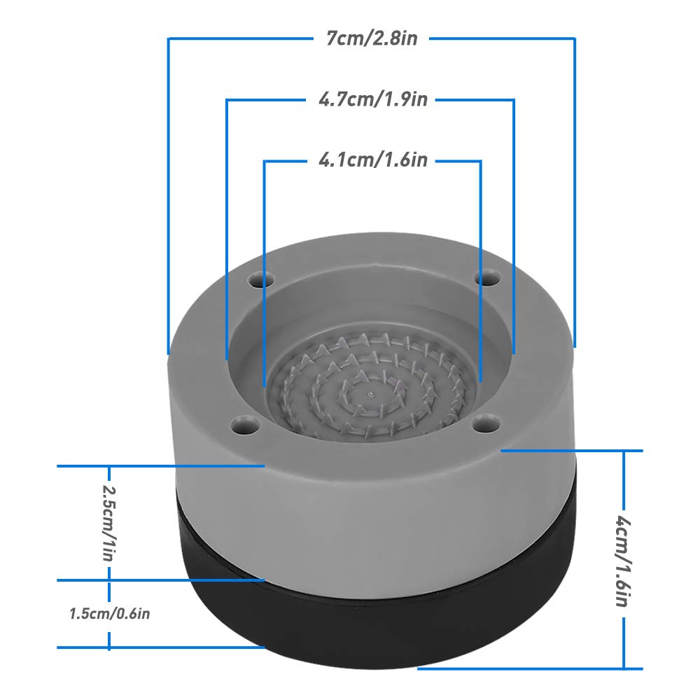 WIOR Anti Vibrasion Pad Washing Machine Support, Anti Walk Non-Slip ...
