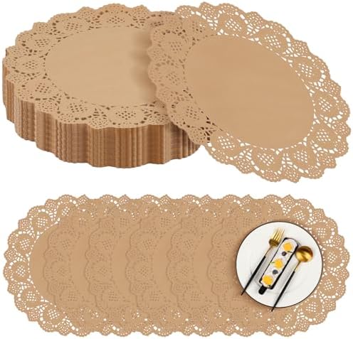 Amazon.com: Mifoci 100 Pieces Fall Burlap Placemats, Burlap Round ...