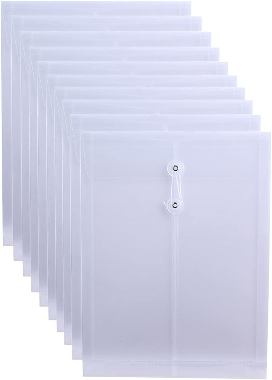 Amazon.com : Letter Size Clear Poly Envelopes with String Closure 10 ...