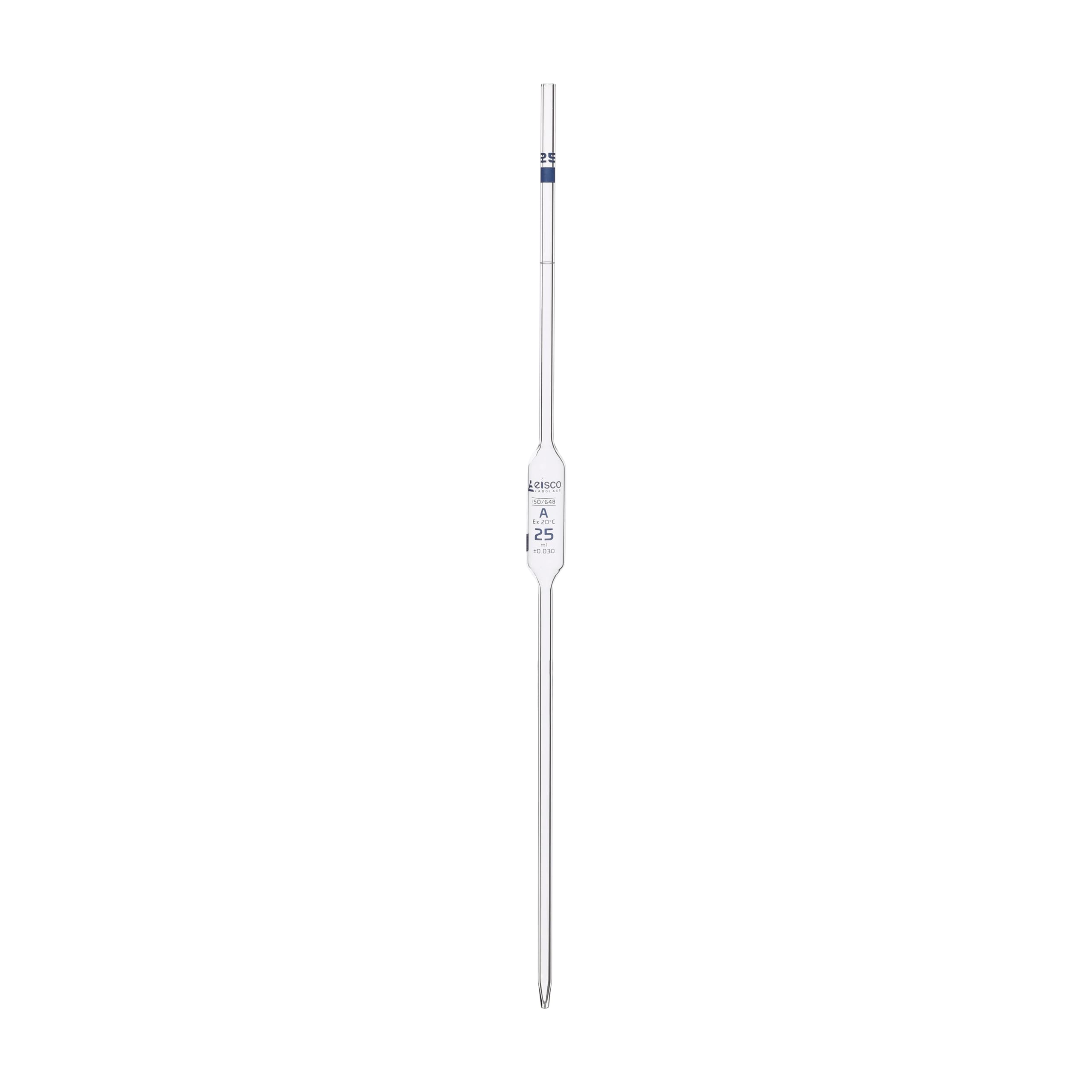 EISCO Volumetric Pipette, 25mL - Class A - Blue Markings - Borosilicate ...