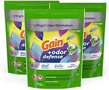 Amazon.com: Gain Flings Laundry Detergent Soap Pacs with Odor Defense ...