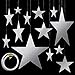 Amazon.com: Silver Hanging Stars Cutouts Silver Glitter Star Cardboard ...