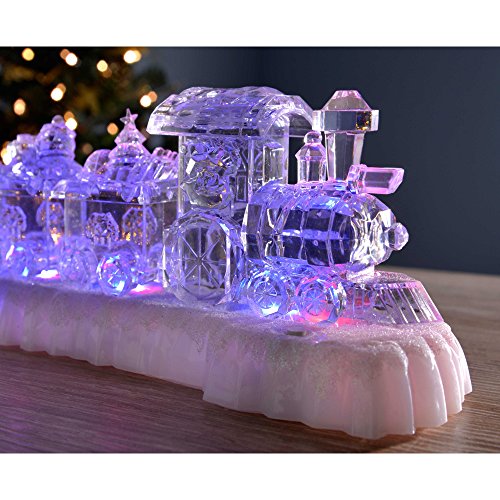 WeRChristmas Pre-Lit Colour Changing LED Musical Christmas Train Scene ...