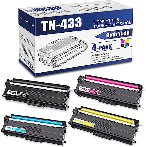 Amazon.com: TN433 Compatible TN-433BK TN-433C TN-433Y TN-433M High ...