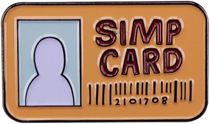 Amazon.com: Kolag Co. Simp Card Meme Enamel Pin : Clothing, Shoes & Jewelry