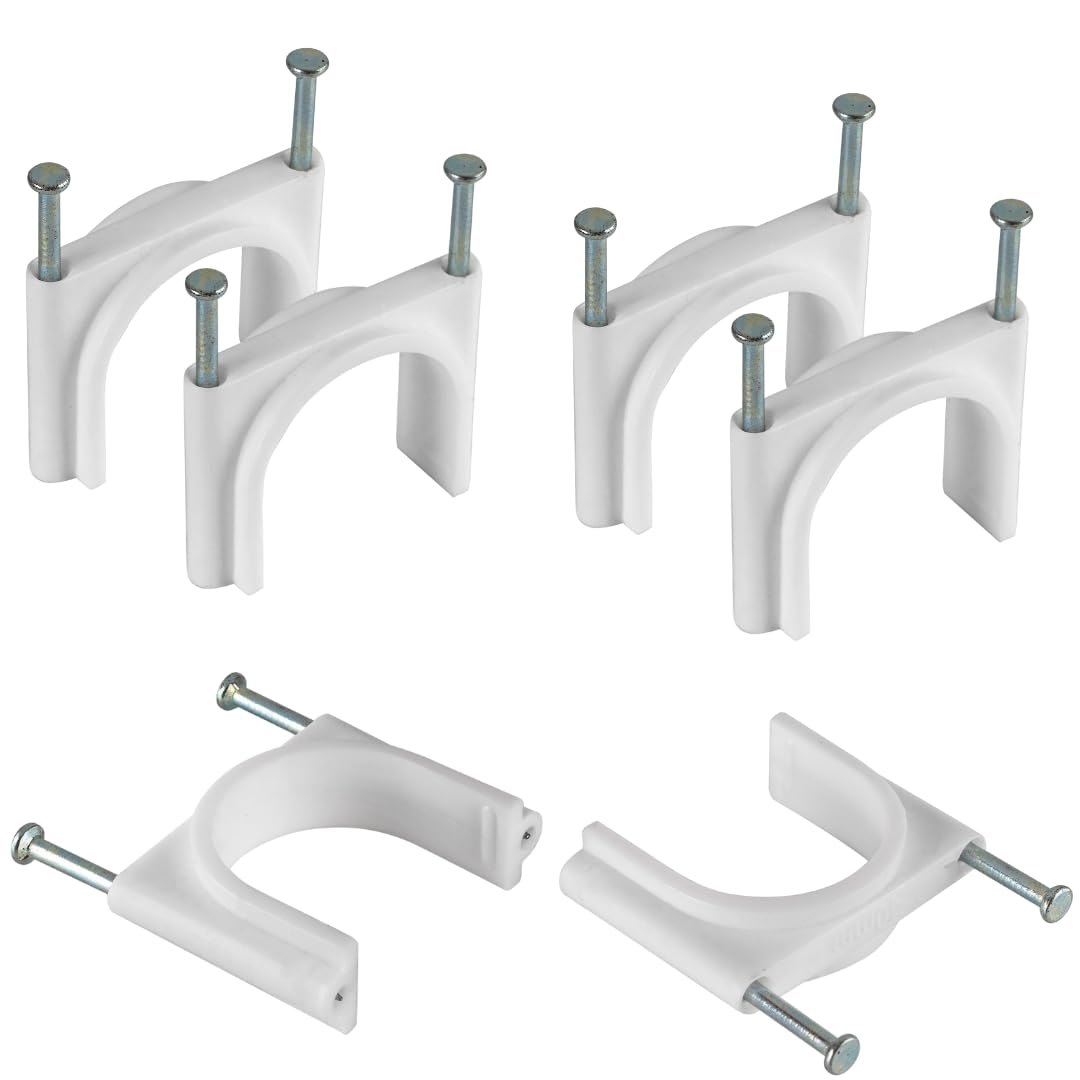 Hi-Plasst 25mm Double Nail Pipe Cable Clips (Pack of 50) | 1 Inch CPVC ...