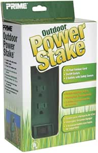 Prime PB001010 Outdoor Power Stake with 3-Outlets Sliding Outlet Covers ...