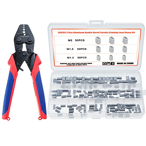 Knpwer 151 Pcs Wire Rope Crimping Tool,0.1-2.2mm Ratchet Crimping Plier ...