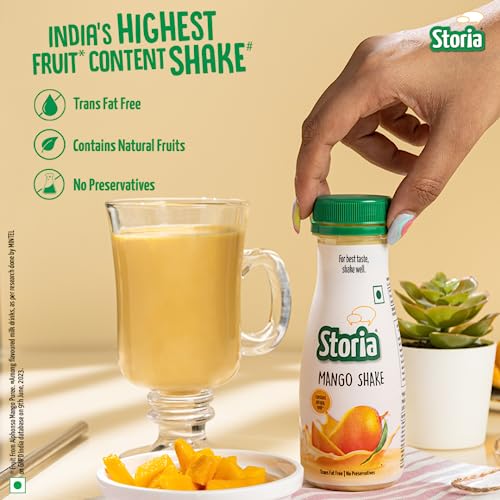 Storia Mango (Aam) Milkshake, India's Highest Fruit Content Shake, No ...