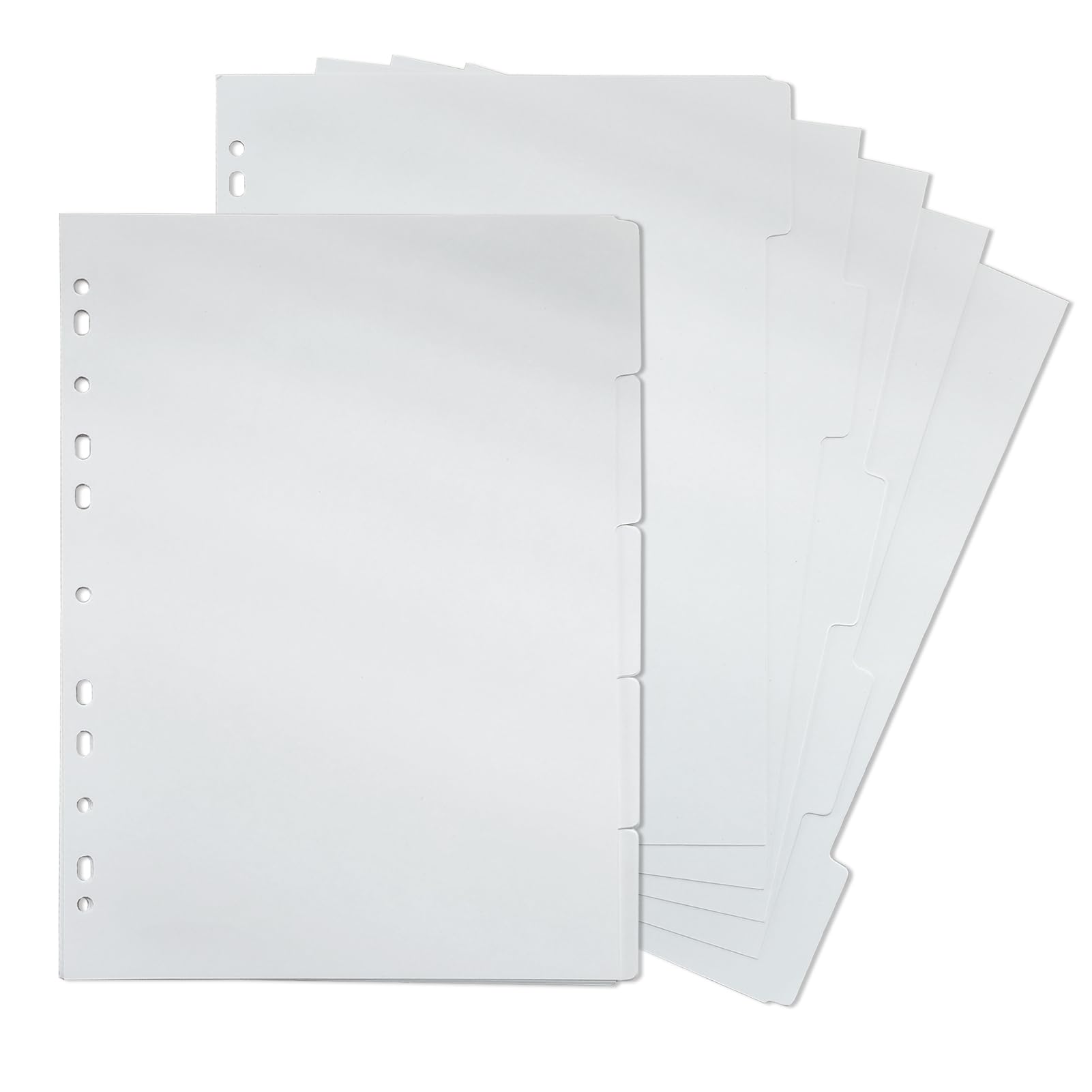 DY.2ten 6 Ring Binder Dividers with 5 Tabs, 2 Sets, A4 White Paper ...