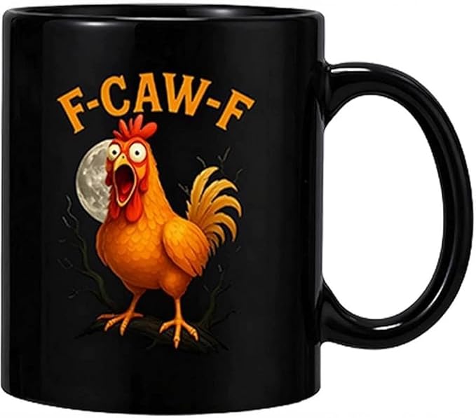 Fcawf Mug, 11oz Ceramic Funny Chicken Mug, Black Chicken Coffee Cup ...
